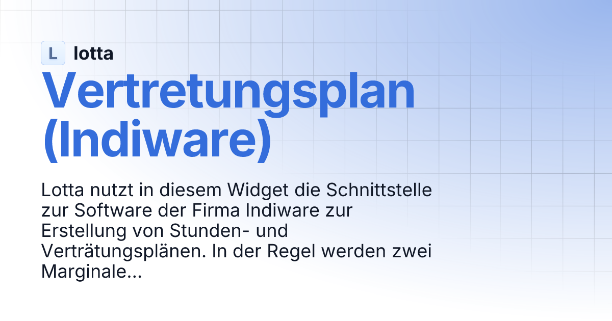 Vertretungsplan (Indiware) | lotta